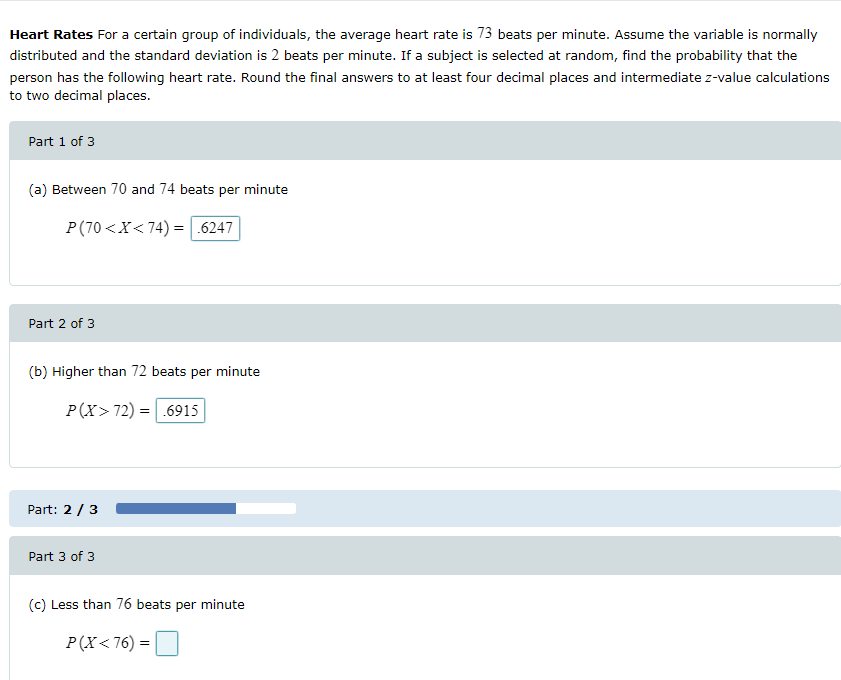 Solved Heart Rates For a certain group of individuals, the | Chegg.com