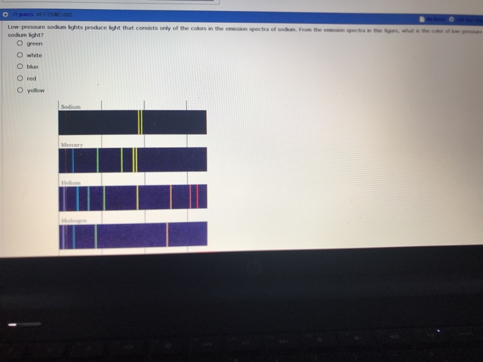 Solved Low pressure sodium lights produce light that | Chegg.com