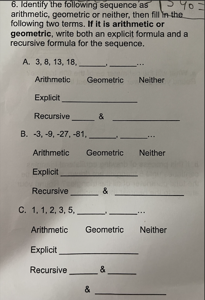 Solved 6. Identify the following sequence as Yo = | Chegg.com