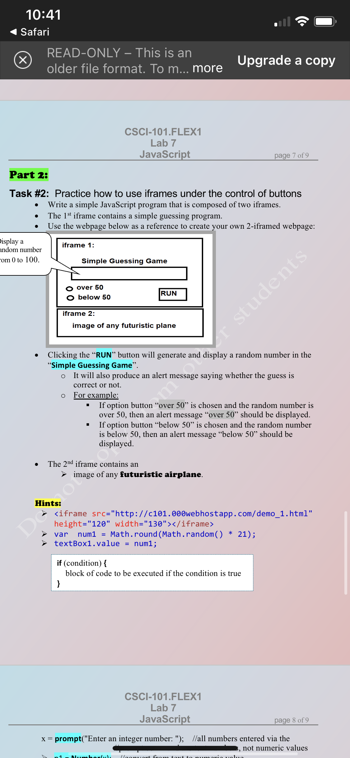 Solved 10:41 Safari READ-ONLY – This is an older file | Chegg.com