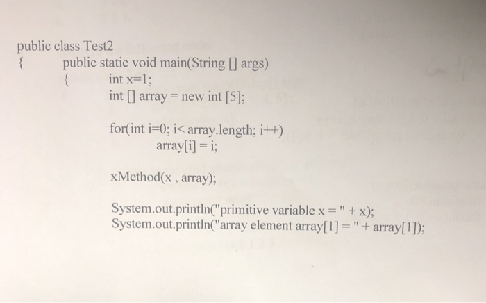 Solved public class Test2 public static void main(String [ | Chegg.com Solved public class Test2 public static void main(String [ | Chegg.com