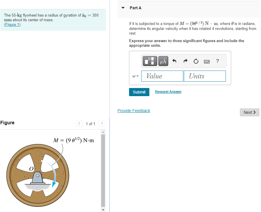 The 55−kg flywheel has a radius of gyration of k0=300 | Chegg.com