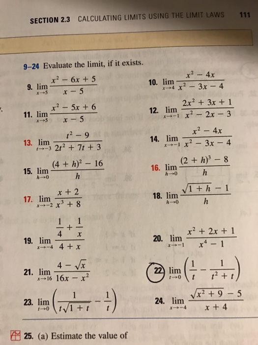 Solved Evaluate the limit, if it exists. lim_x rightarrow 5 | Chegg.com