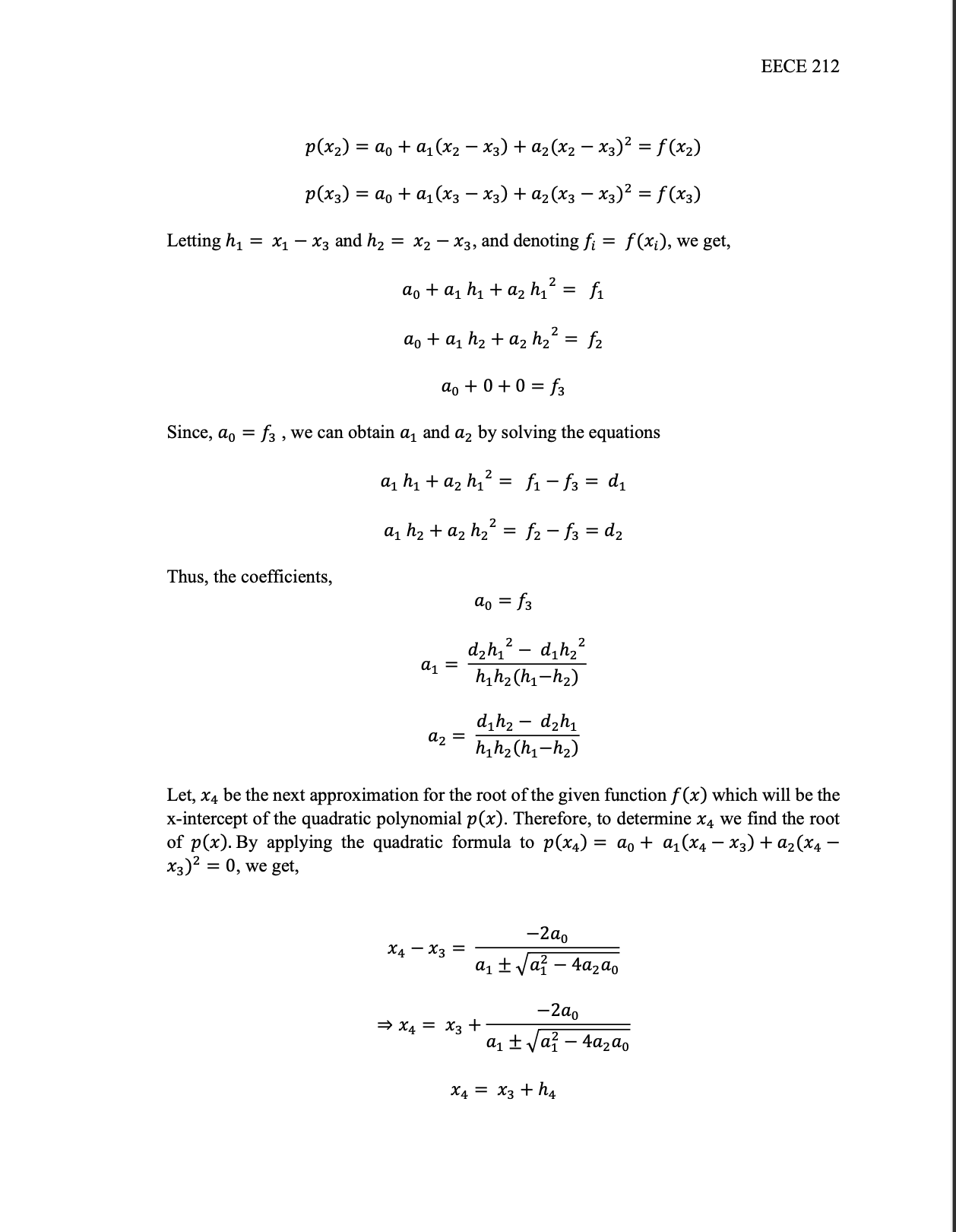 Solved Assignment 1 In Your Numerical Techniques