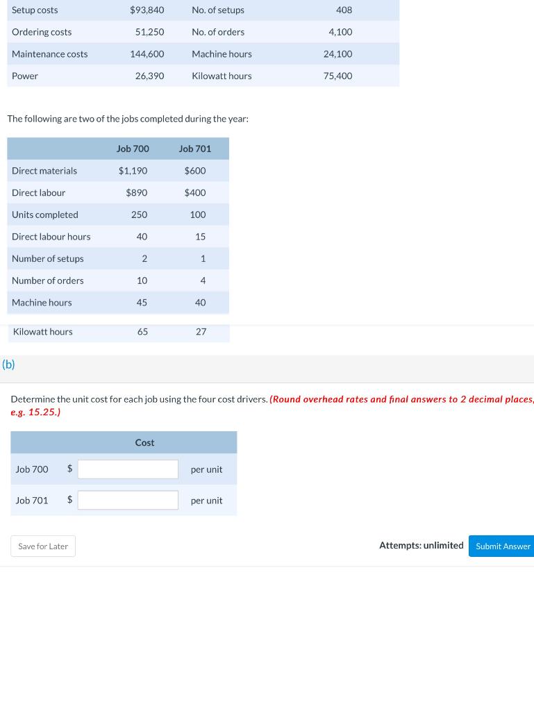 Solved The following are two of the jobs completed during | Chegg.com