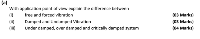 Solved (a) With application point of view explain the | Chegg.com