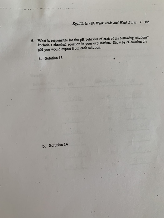 Equilibria with Weak Acids and Weak Bases 1 383 b. | Chegg.com