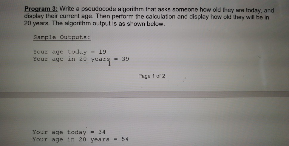 Solved Program 2: Write pseudocode that will add all the | Chegg.com