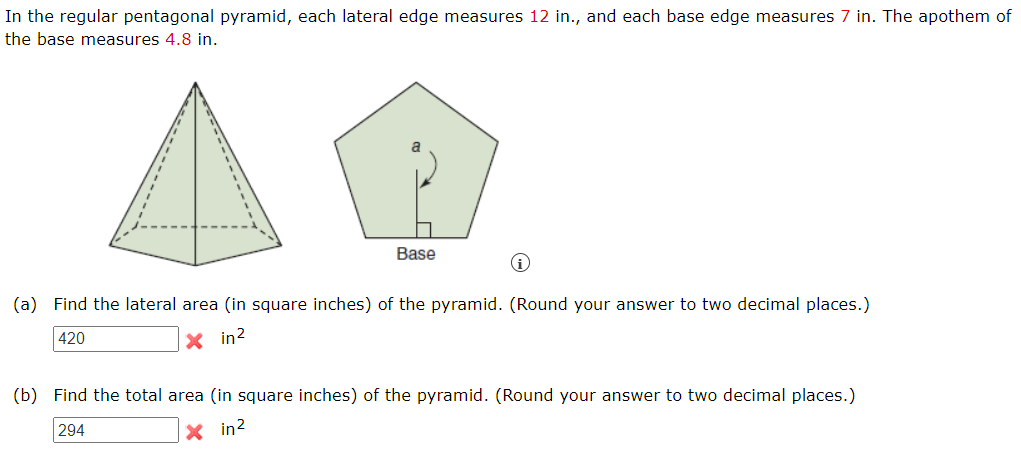 Solved In the regular pentagonal pyramid, each lateral edge | Chegg.com