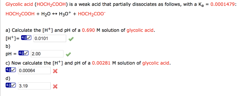 Solved Glycolic acid (HOCH2COOH) is a weak acid that | Chegg.com