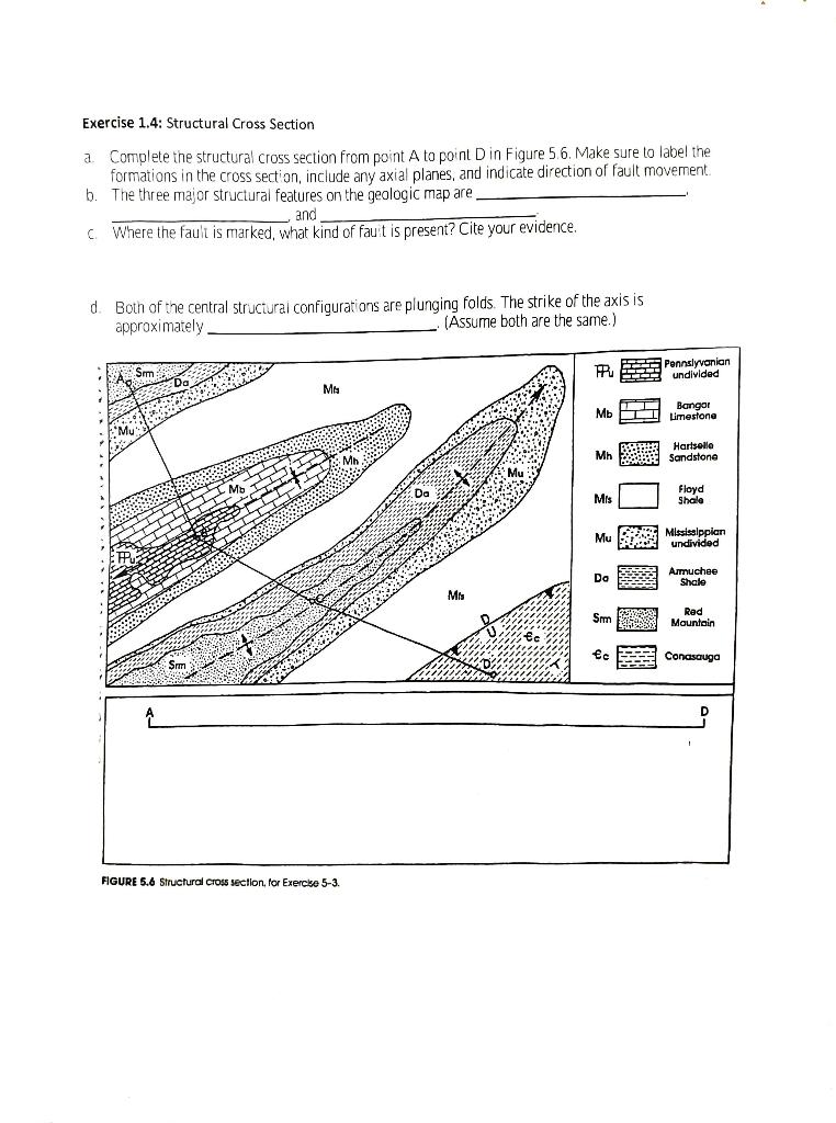 Solved Exercise 1.4: Structural Cross Section a. Complete | Chegg.com