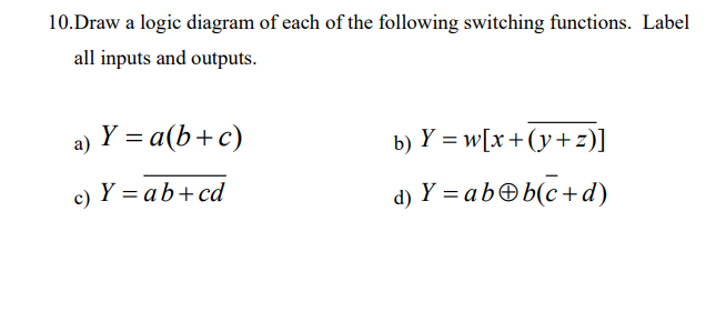 Solved 10.Draw a logic diagram of each of the following | Chegg.com