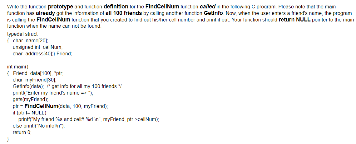 Solved Write the function prototype and function definition | Chegg.com