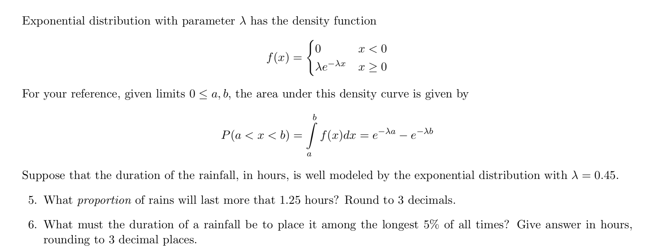 Solved Exponential distribution with parameter 1 has the | Chegg.com