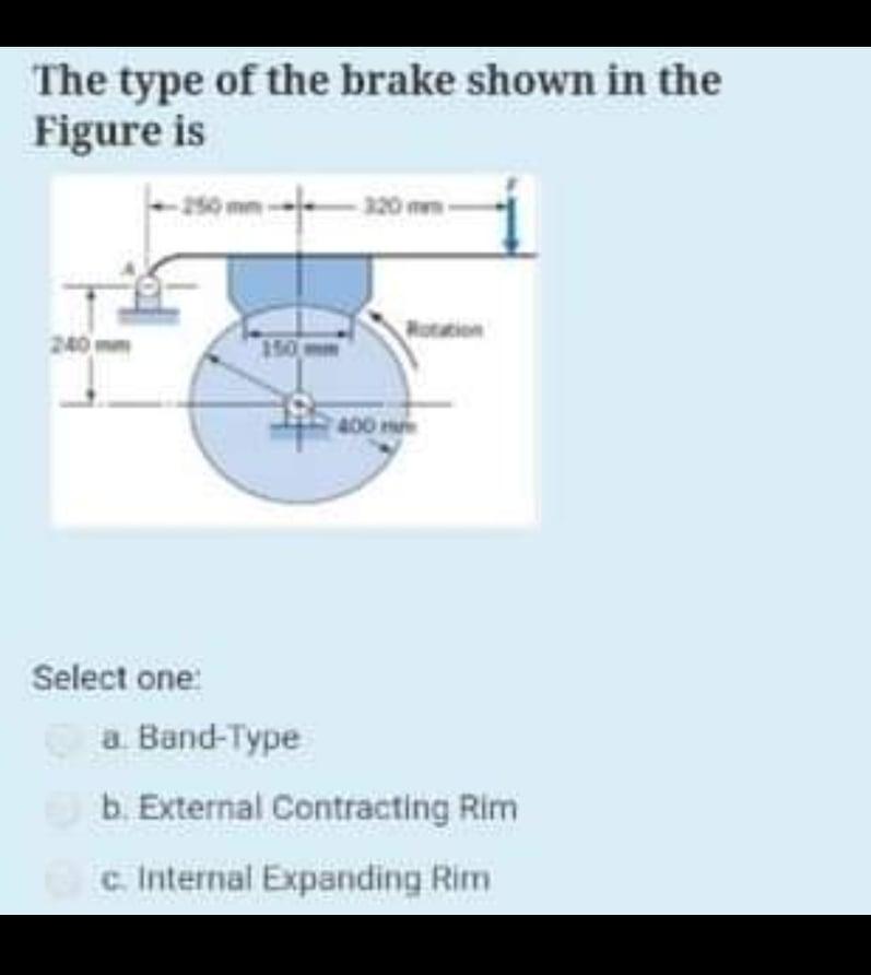Solved The type of the brake shown in the Figure is 240 250 | Chegg.com