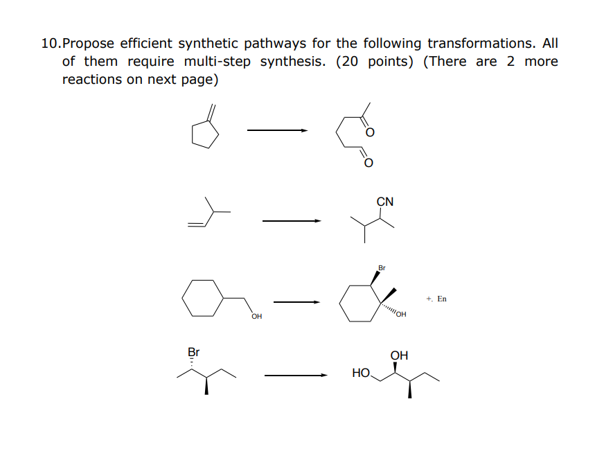Solved 10.Propose efficient synthetic pathways for the | Chegg.com