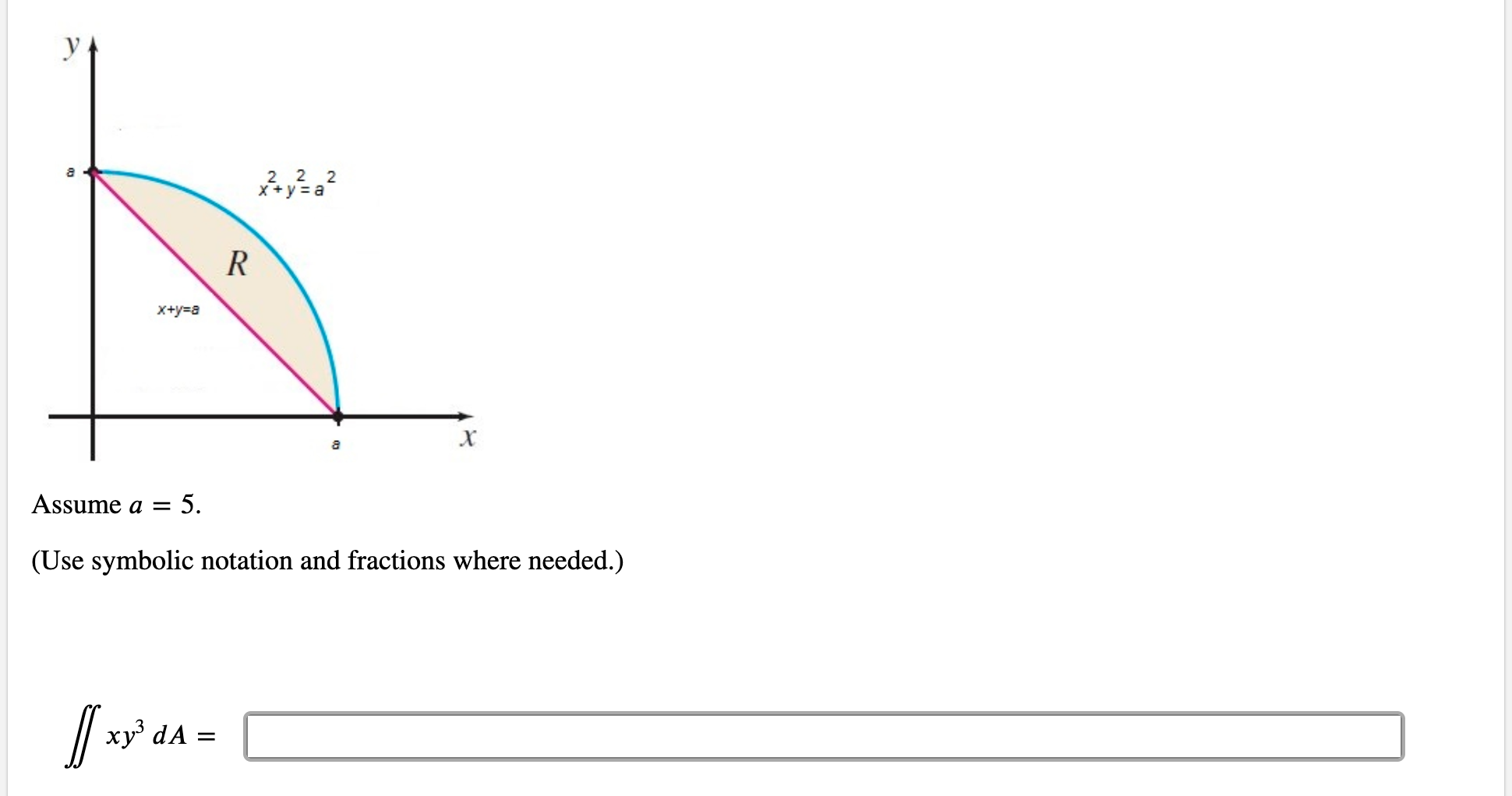 Solved Assume a=5. (Use symbolic notation and fractions | Chegg.com