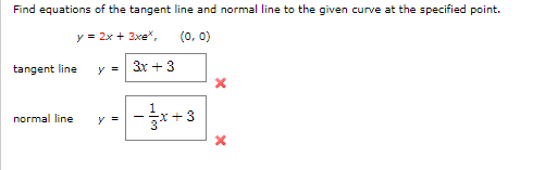 Solved Find equations of the tangent line and normal line to | Chegg.com