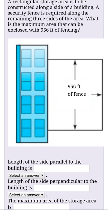 Solved A rectangular storage area is to be constructed along | Chegg.com