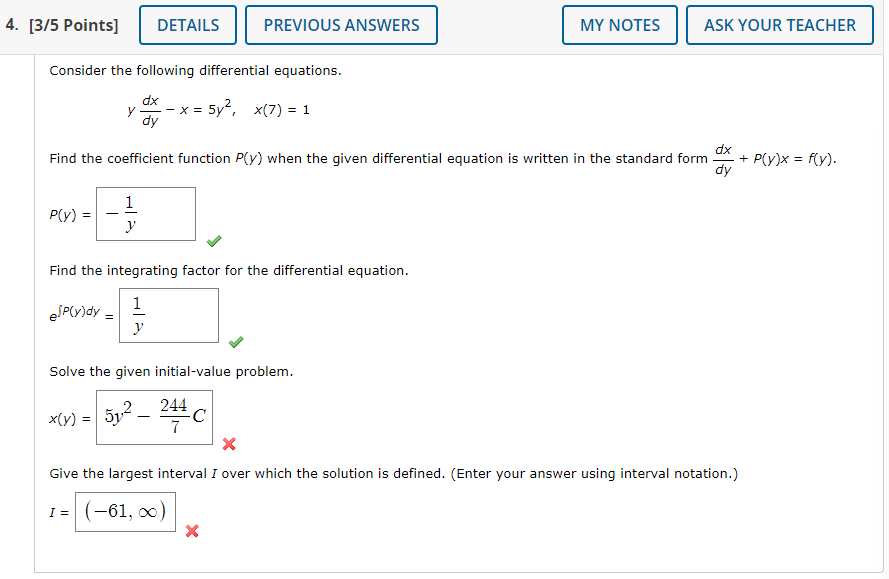 Solved Consider the following differential equations. | Chegg.com