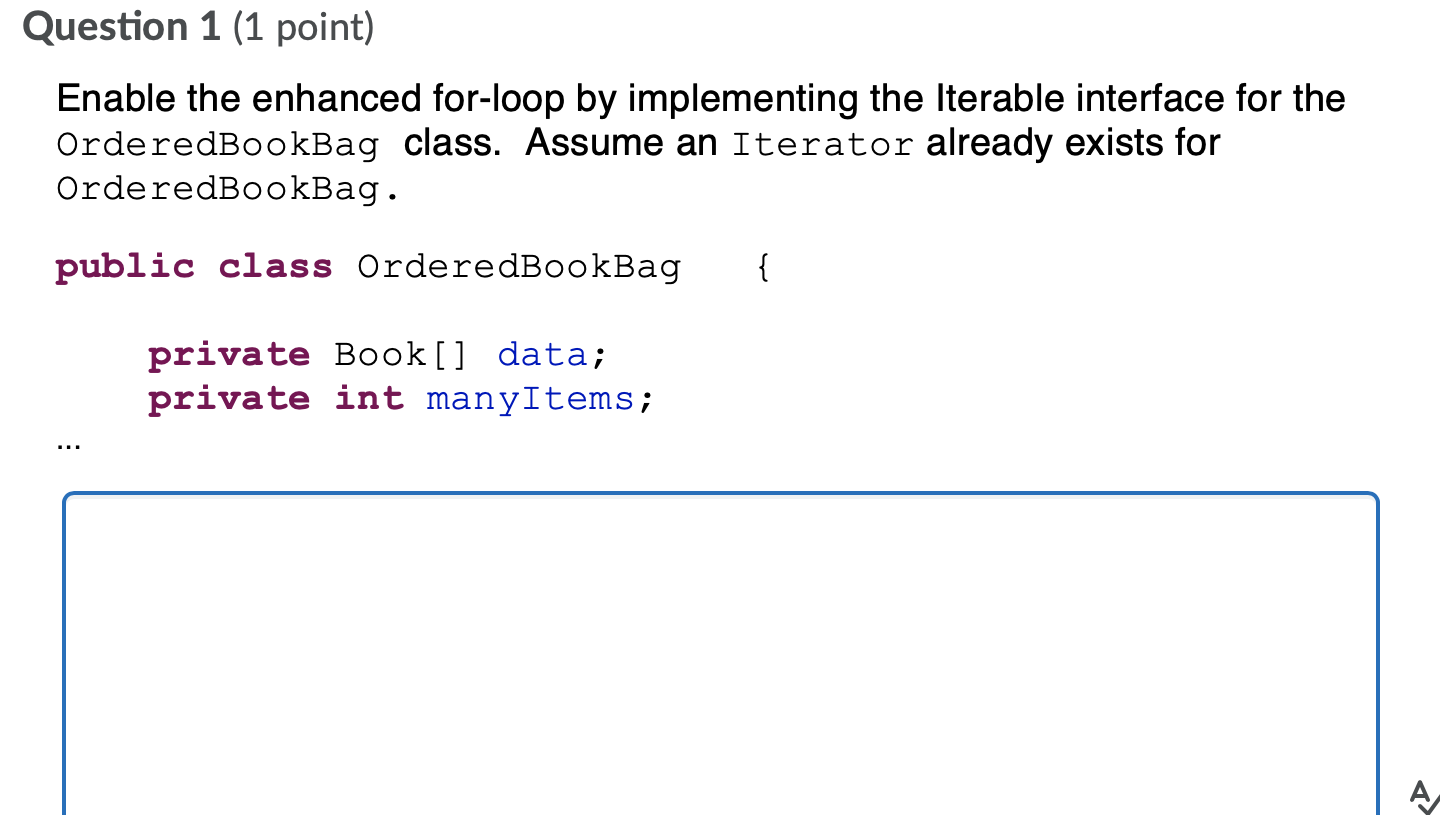 Solved Question 1 (1 point) Enable the enhanced for-loop by | Chegg.com