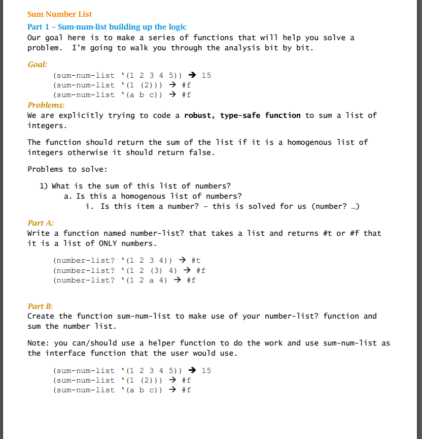 Using Scheme Assignment Learning Scheme Use Dr Racket Would Like Start Basic Concepts Tryi