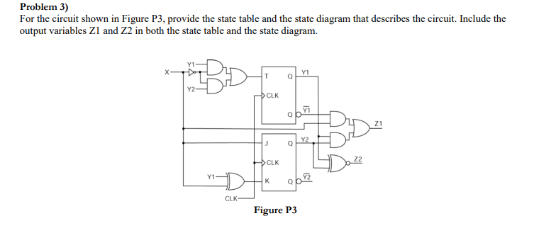 Solved For the circuit shown in Figure P3, provide the state | Chegg.com