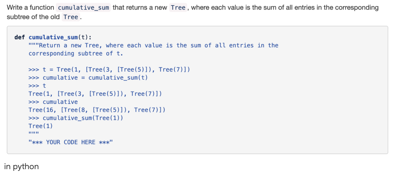 Solved # Tree Class class Tree: def __init__(self, value, | Chegg.com