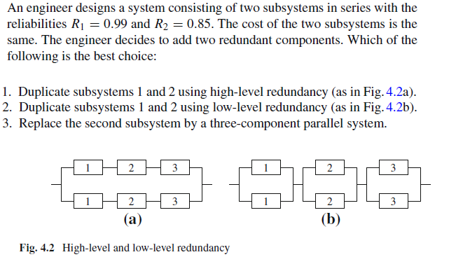 Solved An engineer designs a system consisting of two | Chegg.com
