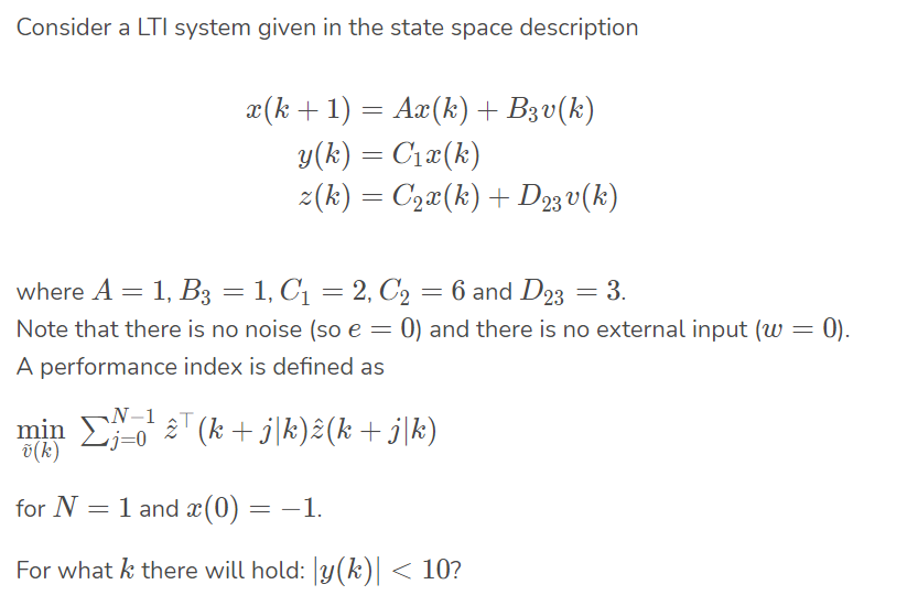Consider a LTI system given in the state space | Chegg.com