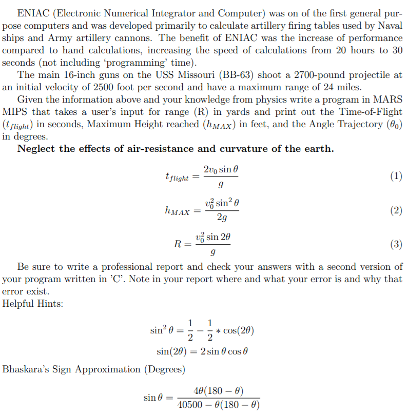 Solved ENIAC (Electronic Numerical Integrator and Computer) | Chegg.com
