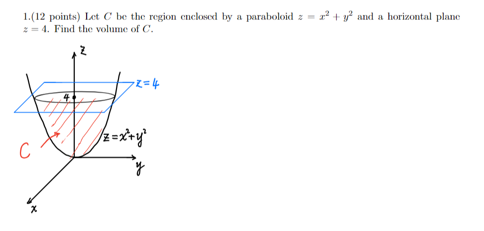 Solved 1.(12 points) Let C be the region enclosed by a | Chegg.com