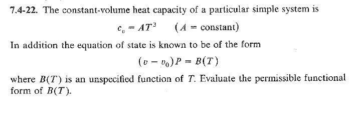 AT3 7,4-22. The constant-volume heat capacity of a | Chegg.com