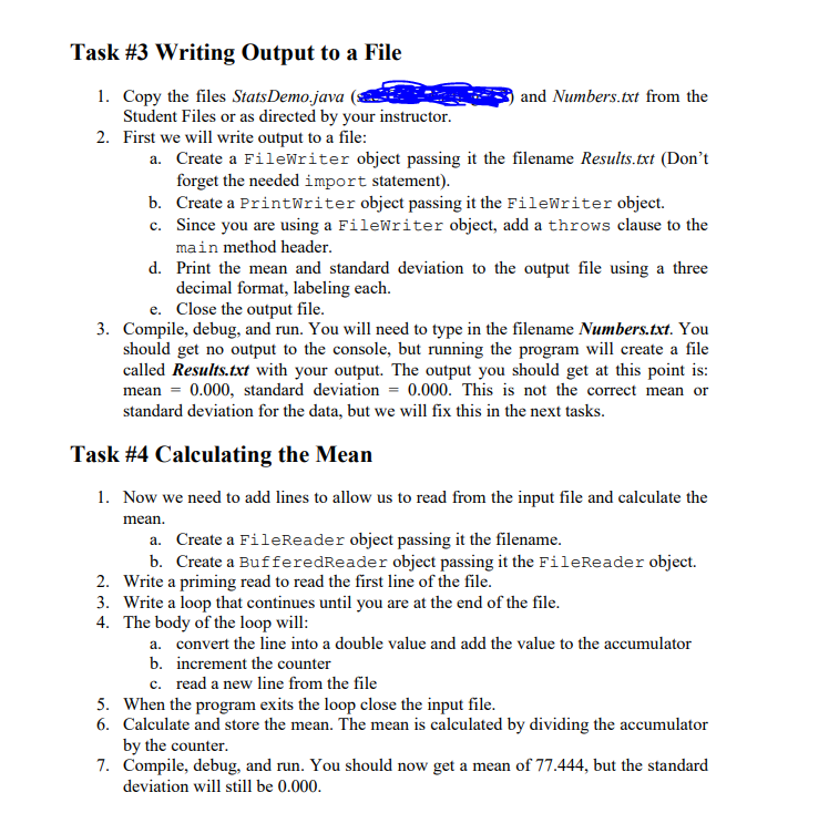 Solved Statsdemo.java import java.util.Scanner; // TASK #3 | Chegg.com