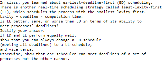 Solved In class, you learned about earliest-deadline-first | Chegg.com