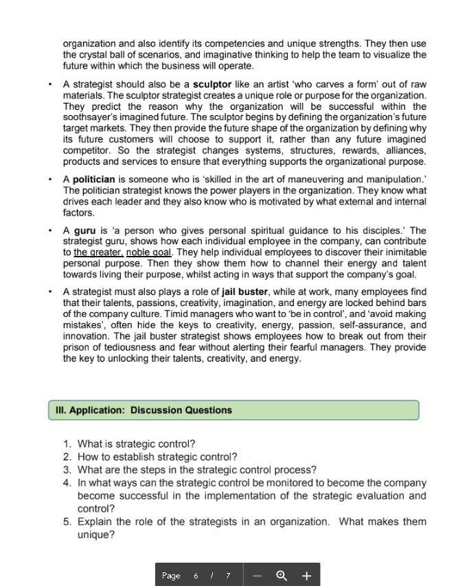 Solved CBMEC 2: STRATEGIC MANAGEMENT Professor: LESSON 5: | Chegg.com