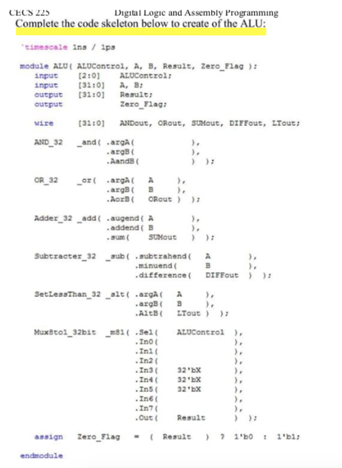 CECS 22 Digital Logic and Assembly Programming | Chegg.com