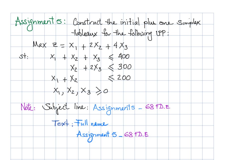 Solved st: x Assignment 5: Construct the initial plus one | Chegg.com