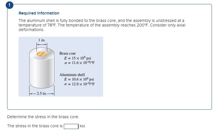 Solved Required information The aluminum shell is fully | Chegg.com