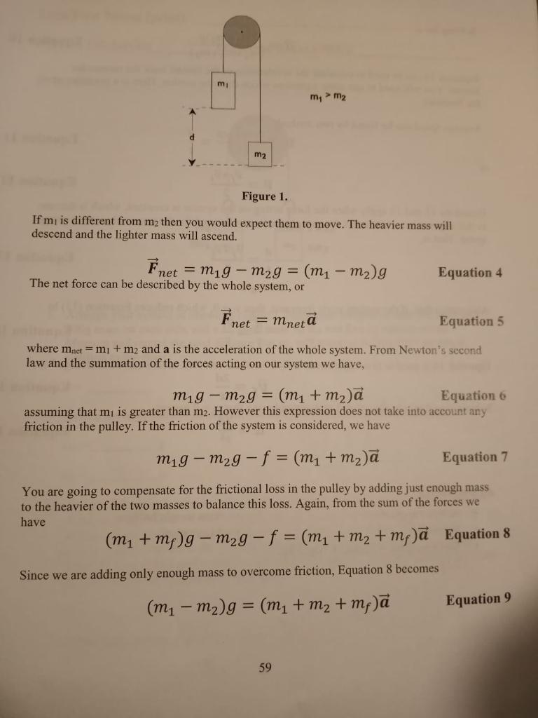 Solved Solving for a: a = (mm2) (m+m2+mp Equation 10 | Chegg.com