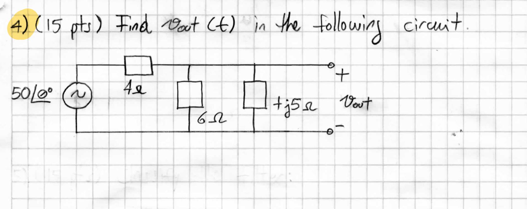 Solved 4) (15 pts) Find vout (t) in the following circuit. | Chegg.com