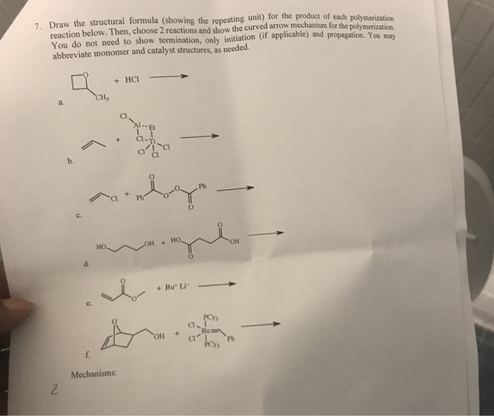 Solved Draw the structural formula (showing the repeating | Chegg.com