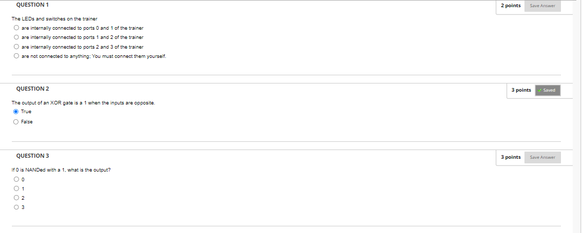 Solved The LEDs and switches on the trainer are internally | Chegg.com