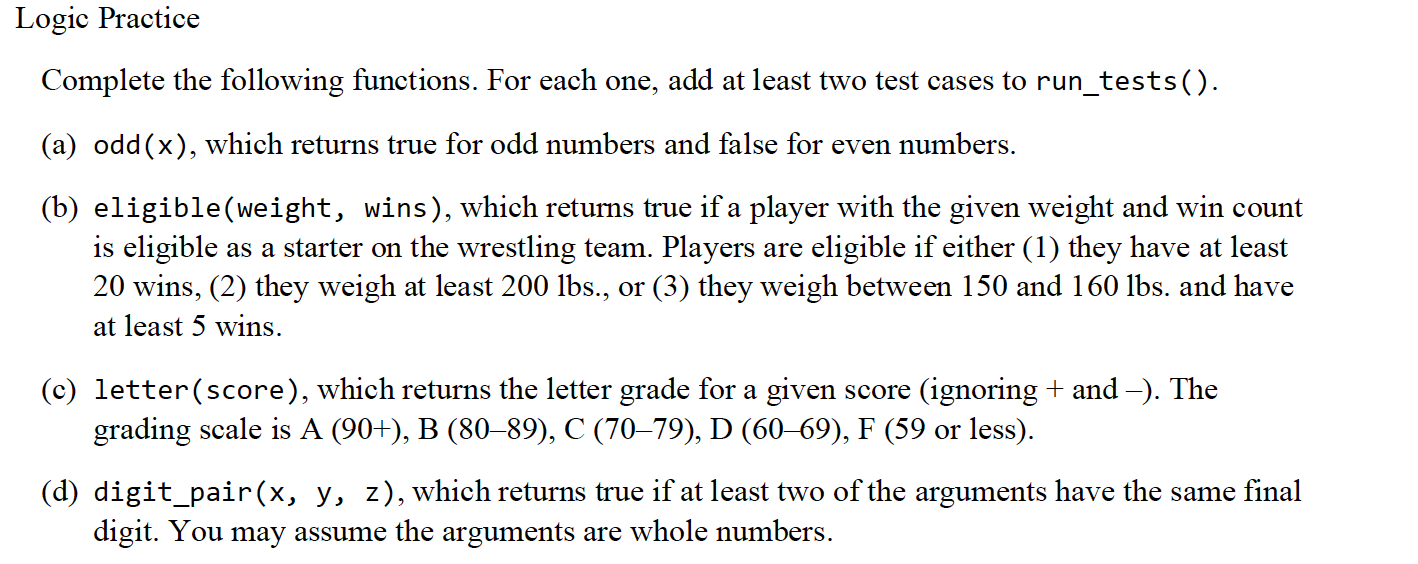 (a) Write a void function test(name, result, | Chegg.com