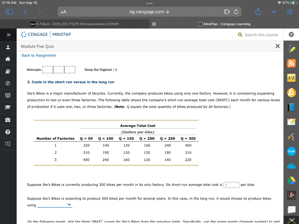 Solved In the following table, indicate whether the Iong-run | Chegg.com