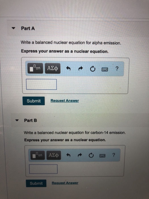 Solved Part A Write a balanced nuclear equation for alpha | Chegg.com