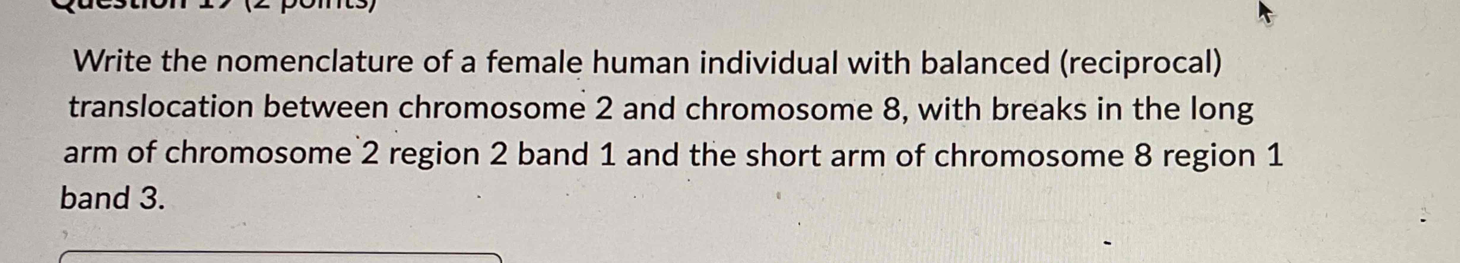 Solved Write the nomenclature of a female human individual | Chegg.com