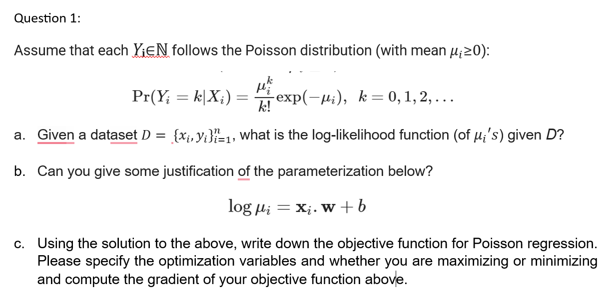 Solved Assume that each Yi∈N follows the Poisson | Chegg.com