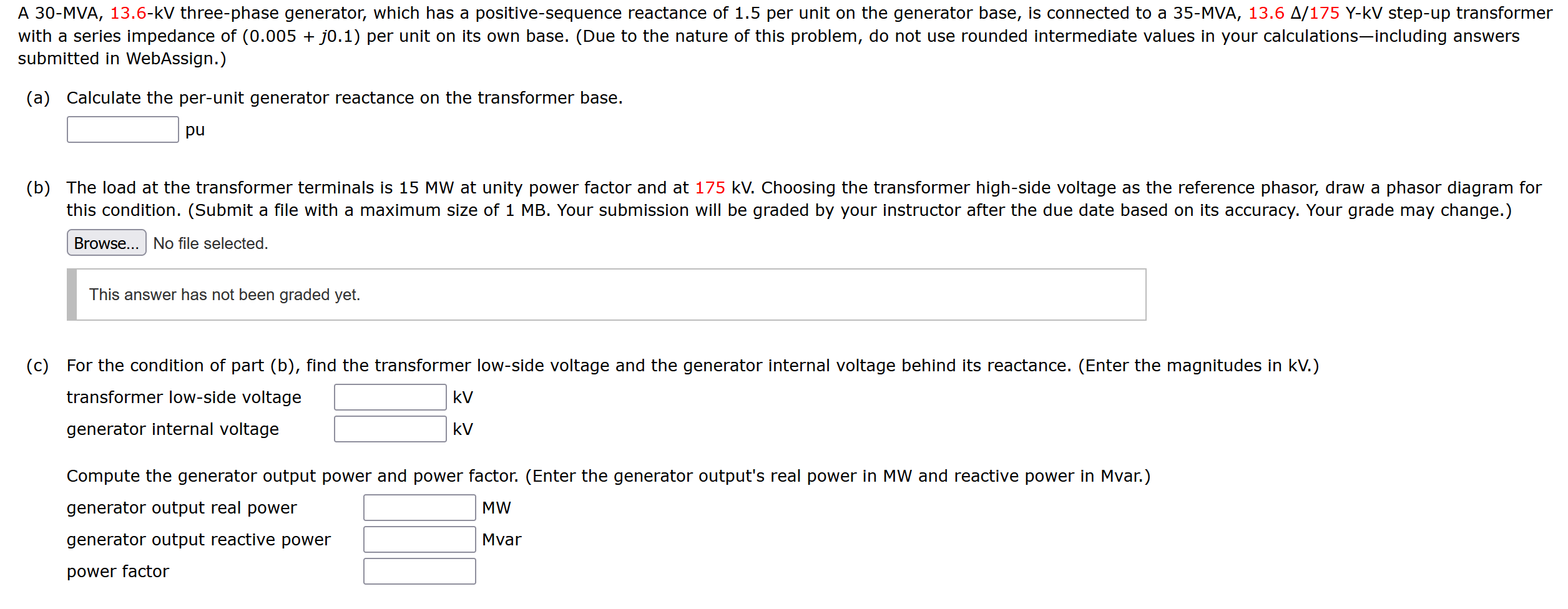 Solved submitted in WebAssign.) (a) Calculate the per-unit | Chegg.com