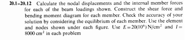 Solved 20.1-20.12 Calculate the nodal displacements and the | Chegg.com